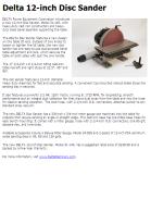 Delta 12-inch Disc Sander - Contractor Supply Magazine