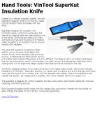 Hand Tools: VinTool SuperKut Insulation Knife - Contractor Supply Magazine
