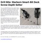 Drill Bits: Starborn Smart-Bit Deck Screw Depth Setter - Contractor ...