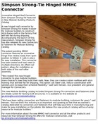 Simpson Strong-Tie Hinged MMHC Connector - Contractor Supply Magazine