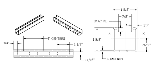 Haydon H-132-OS 2.5 Oval Slot Strut - Contractor Supply Magazine